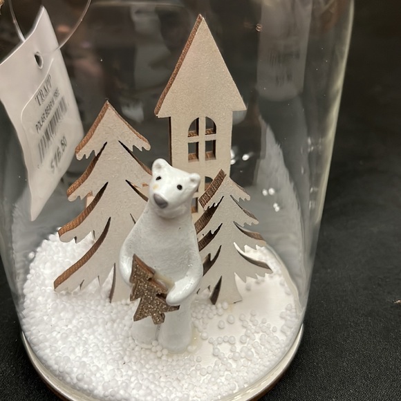 Arty | Holiday | Glass Holiday Globe With Polar Bear Wooden Houses And ...